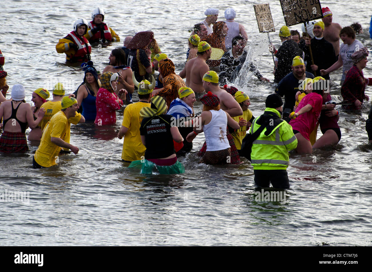 The Loony Dook, a New Year's Day event where people wade into the River ...
