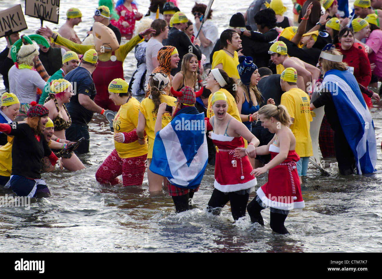 The Loony Dook, a New Year's Day event where people wade into the River ...