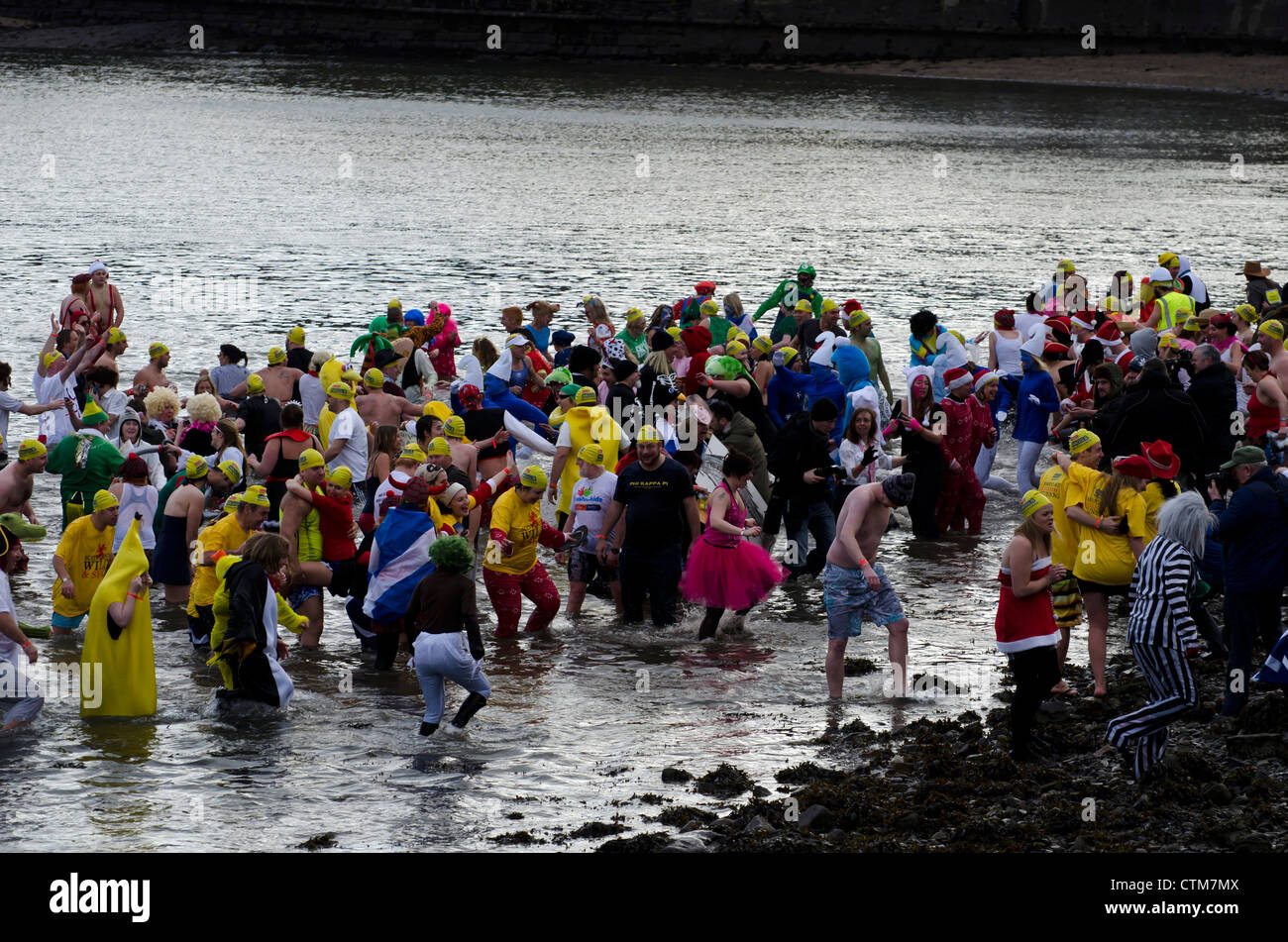 The Loony Dook, a New Year's Day event where people wade into the River ...