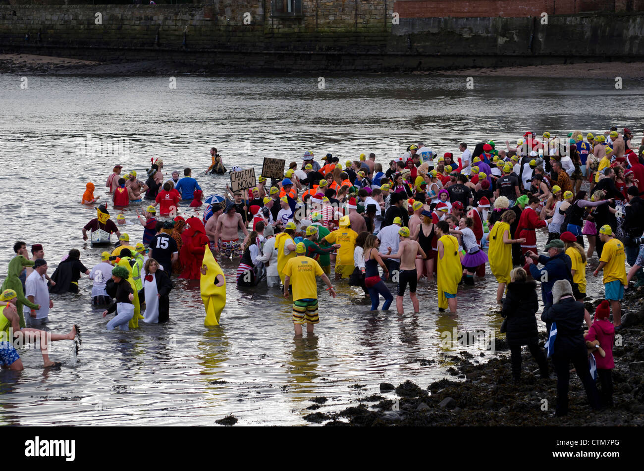 The Loony Dook, a New Year's Day event where people wade into the River ...