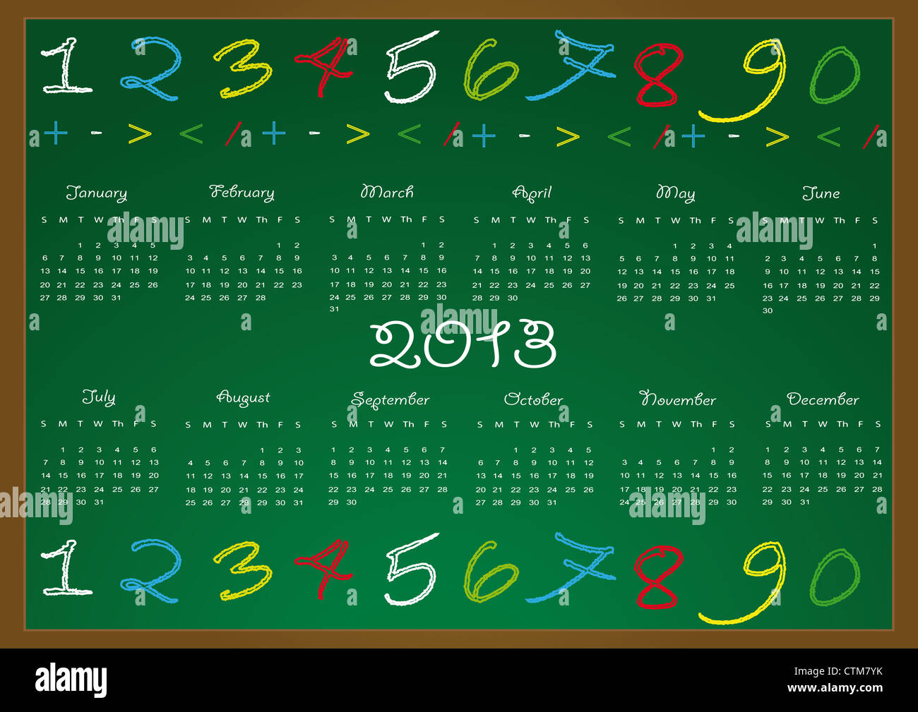 Cute calendar on New Year 2013 for kids Stock Photo - Alamy