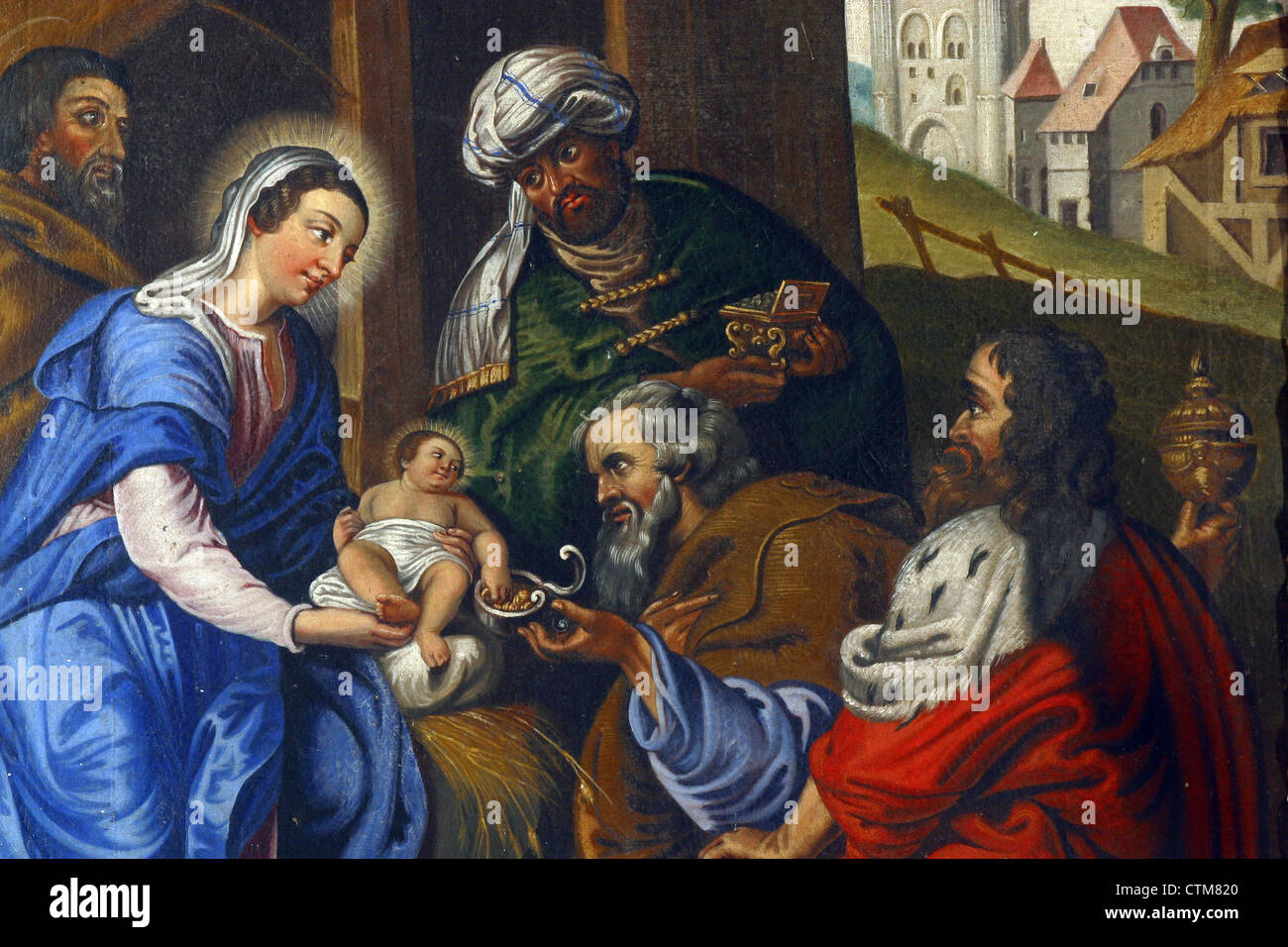 Nativity Scene, Adoration of the Magi Stock Photo - Alamy