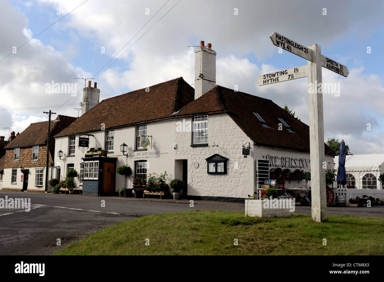 The Five Bells Inn traditional English pub at Rabourne village in Kent ...