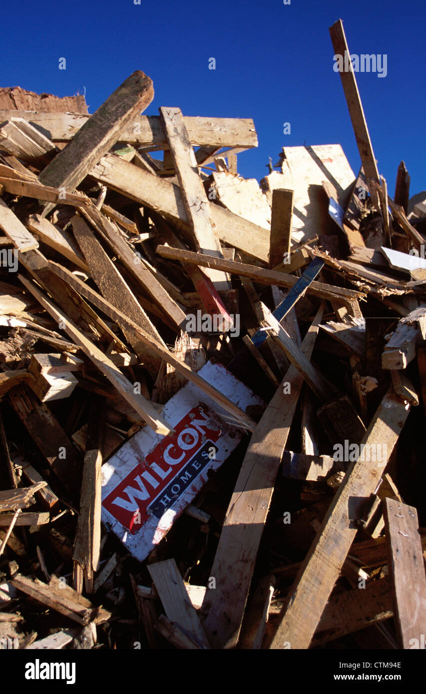 Stockpile of waste timber Stock Photo - Alamy