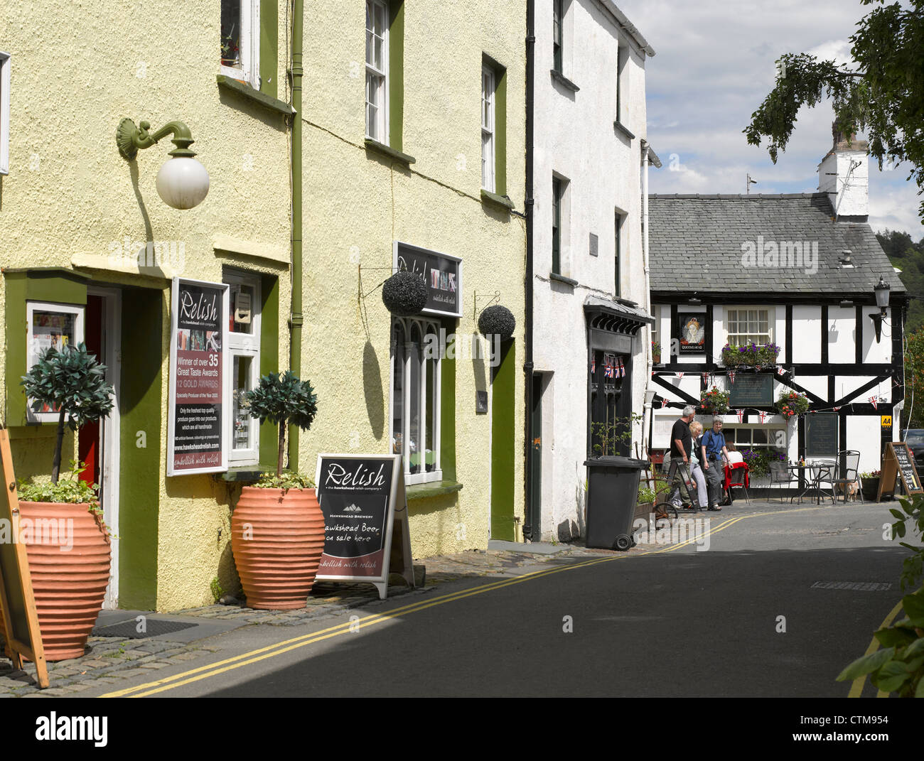Hawkshead Village Shops Lake District Stock Photos & Hawkshead Village ...