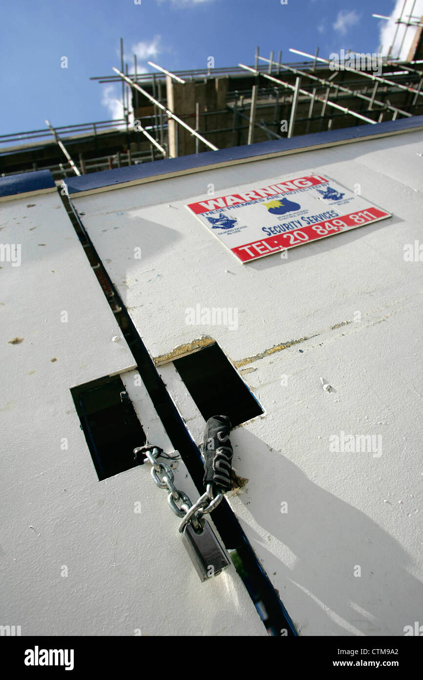 Security signs on a hoarding Stock Photo - Alamy
