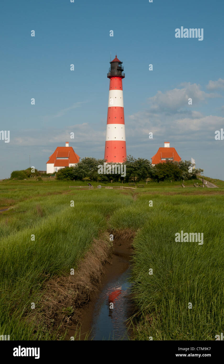 Westerheversand lighthouse westerhever north hi-res stock photography ...