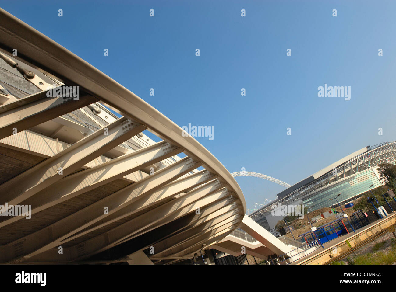 Platform at new Wembley Stadium train station, London, UK Stock Photo ...