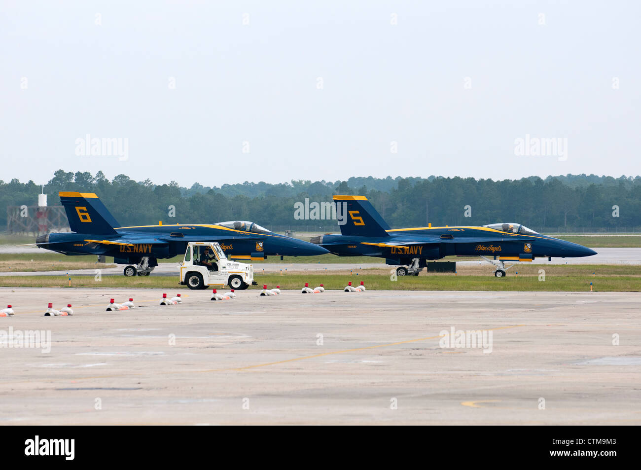 Blue Angels team members prepare for takeoff at NAS Pensacola Florida ...