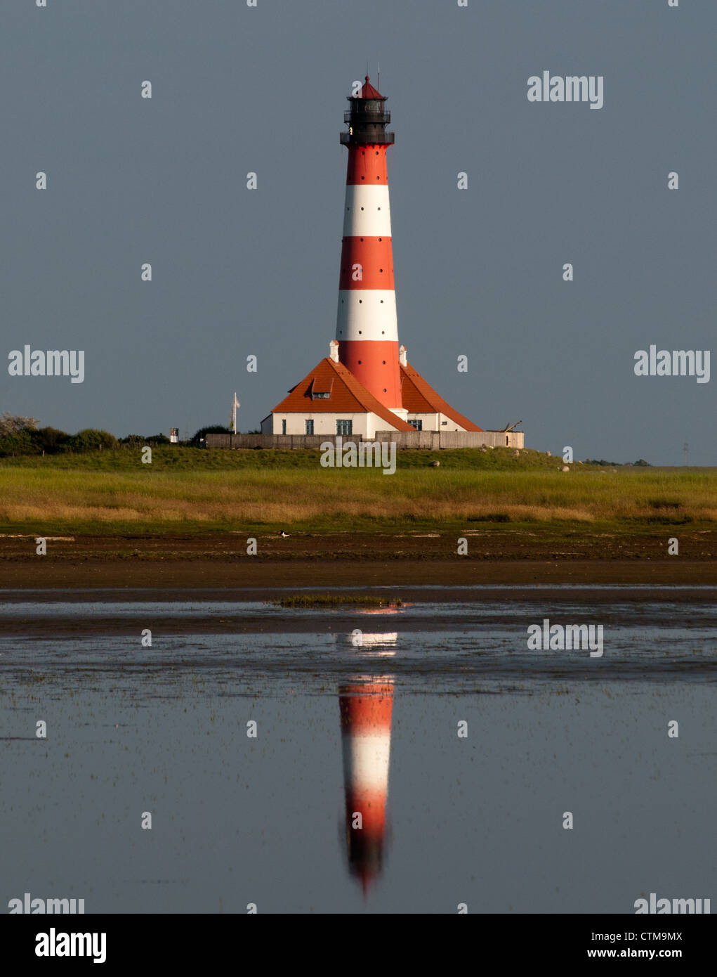 Westerheversand lighthouse westerhever north hi-res stock photography ...