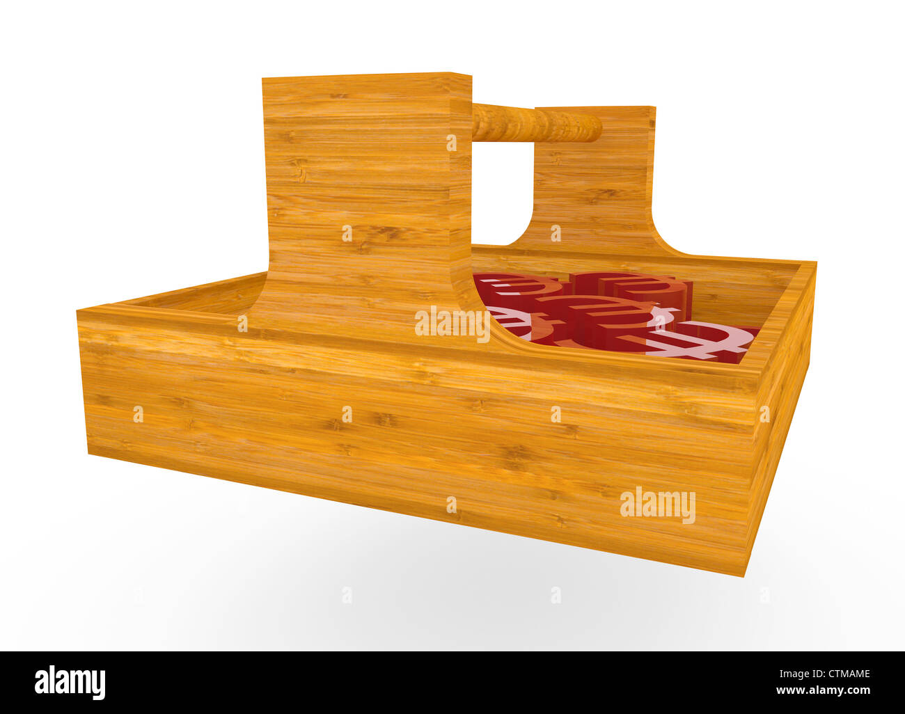 Euro character lying in a tool box on white background Stock Photo - Alamy