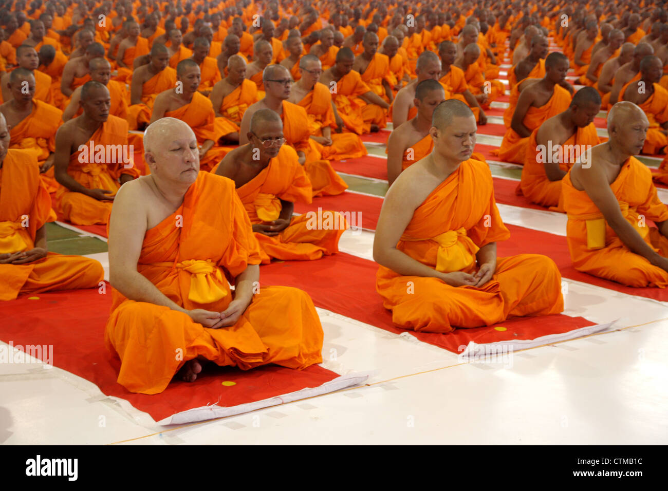 Ten of thousands novice monks from village in Thailand making a ...
