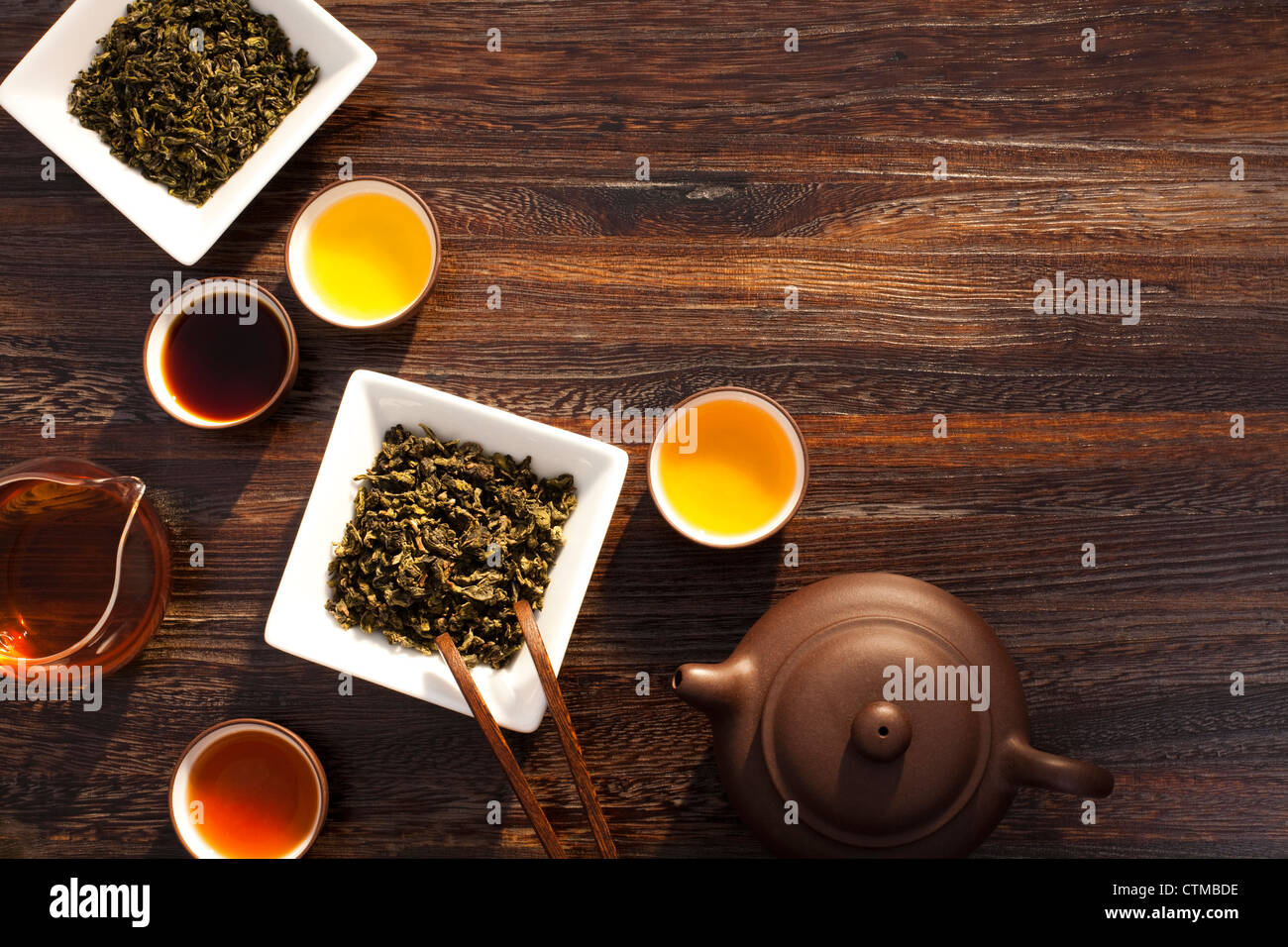 Tea and tea set Stock Photo - Alamy