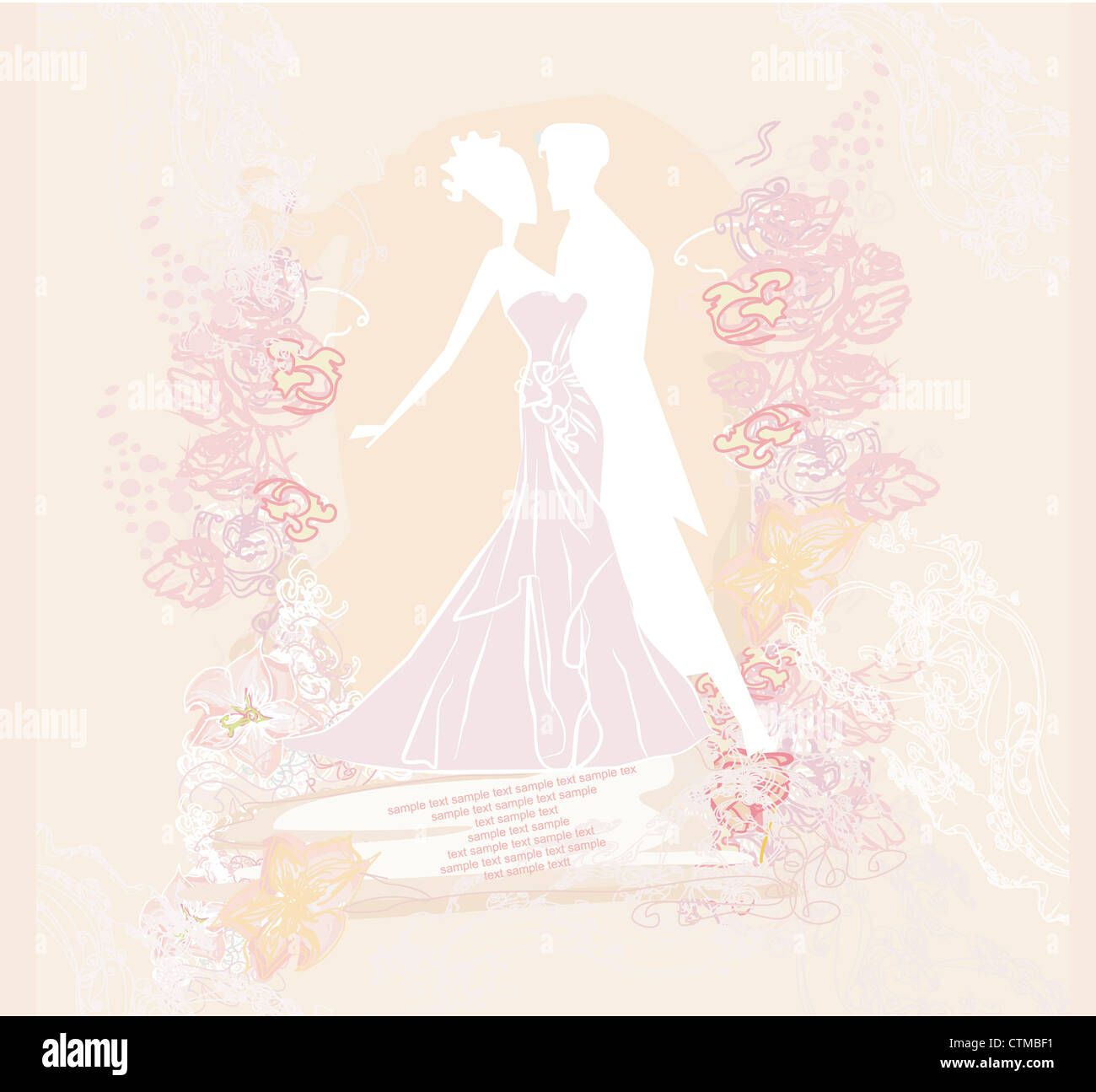 Ballroom dancers - invitation Stock Photo - Alamy