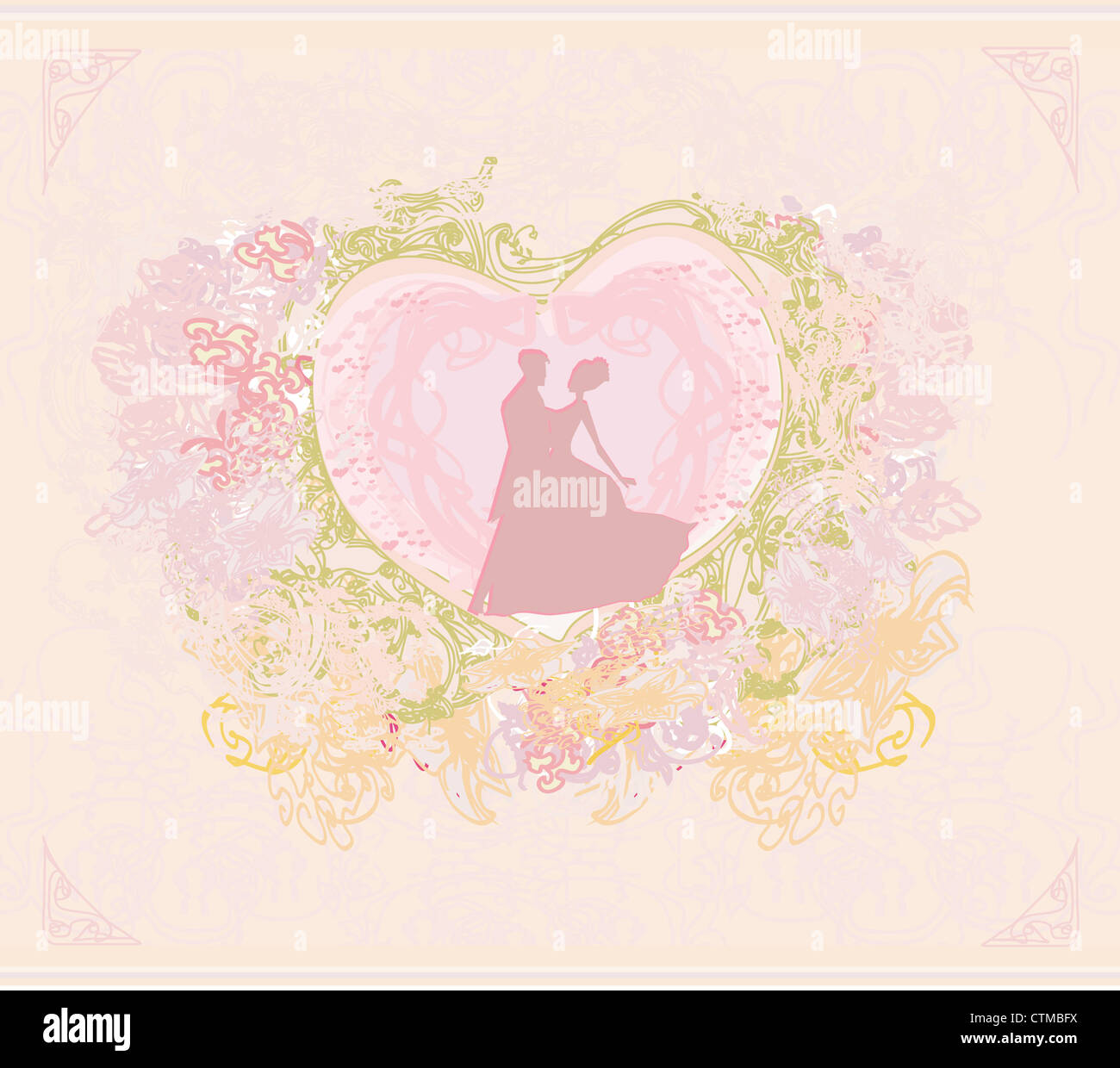 Ballroom dancers - invitation Stock Photo - Alamy