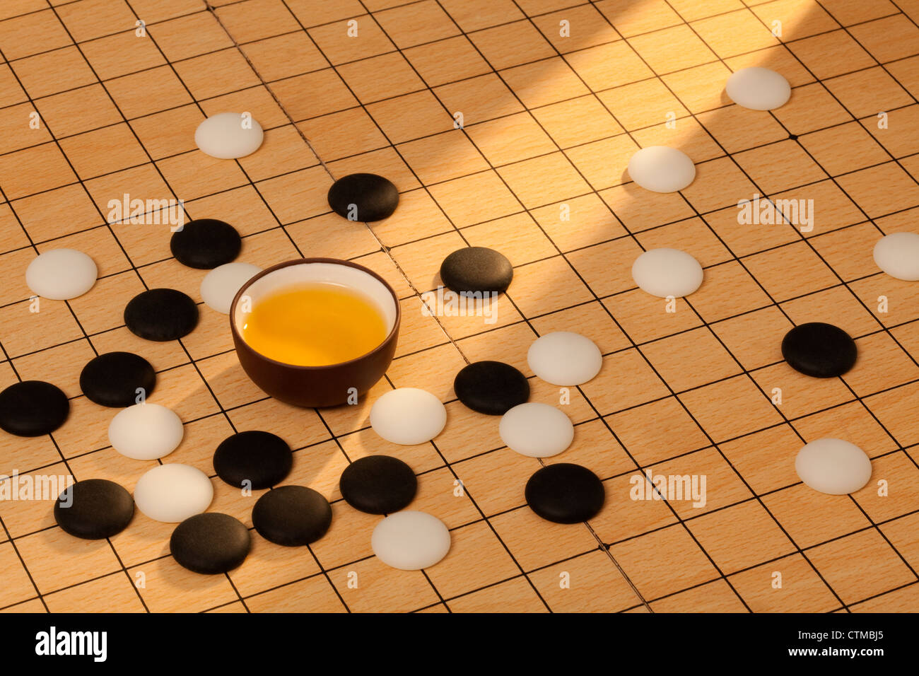 Tea and Chinese Weiqi Stock Photo - Alamy