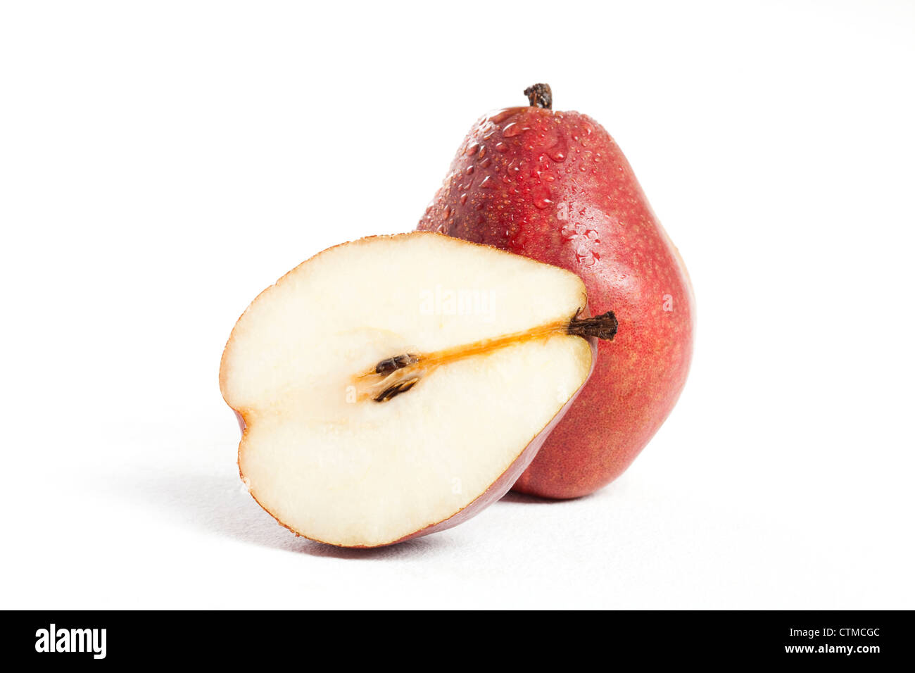 Pear cross section close up Cut Out Stock Images & Pictures - Alamy
