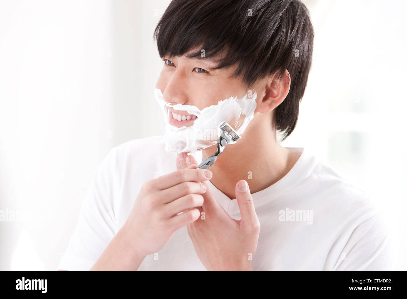 Shaving in bathroom hi-res stock photography and images - Alamy