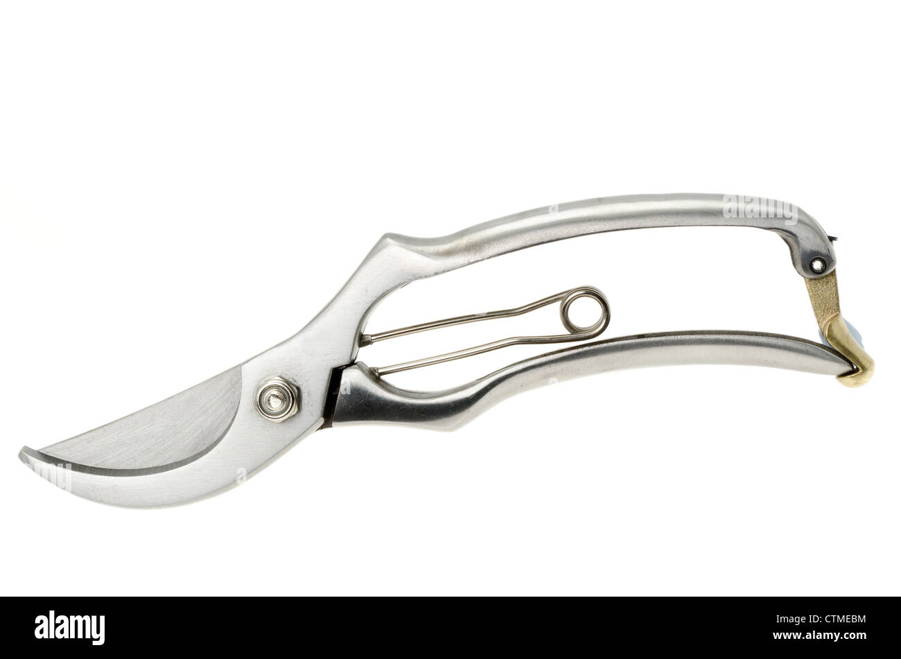 Stainless steel garden pruning secateurs Stock Photo - Alamy