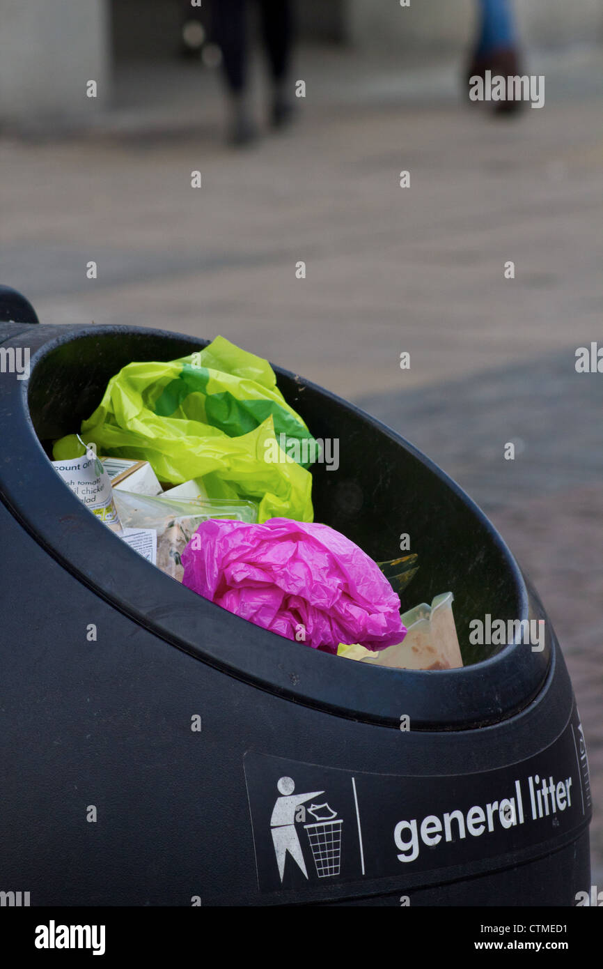 A full bin in Central London Stock Photo - Alamy