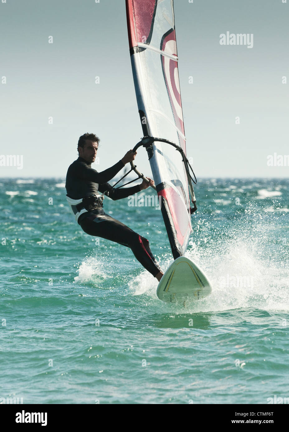 Windsurfing; Tarifa, Cadiz, Andalusia, Spain Stock Photo - Alamy
