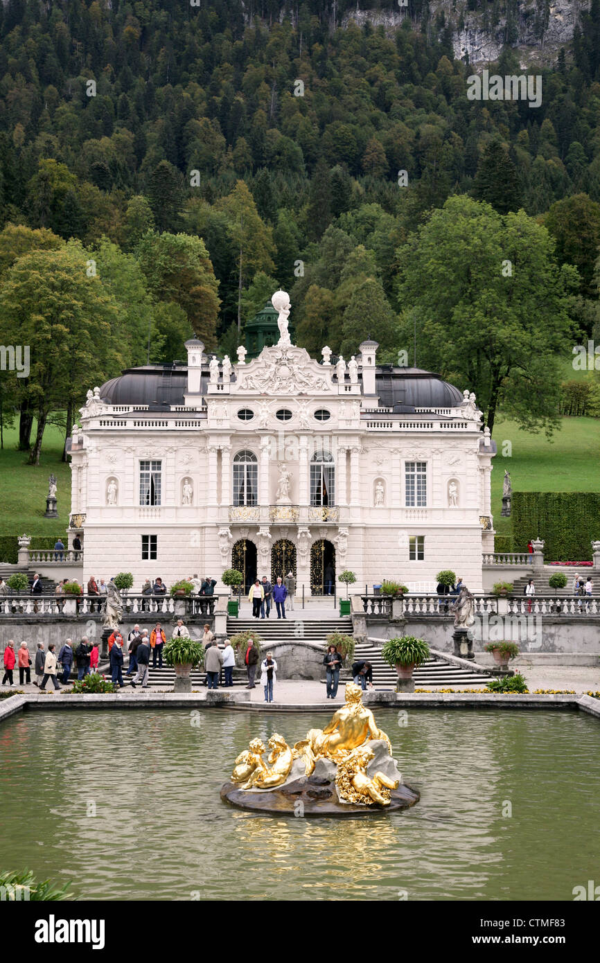 Europe;Germany;Bavaria;Castle Linderhof of King Ludwig-II Stock Photo ...