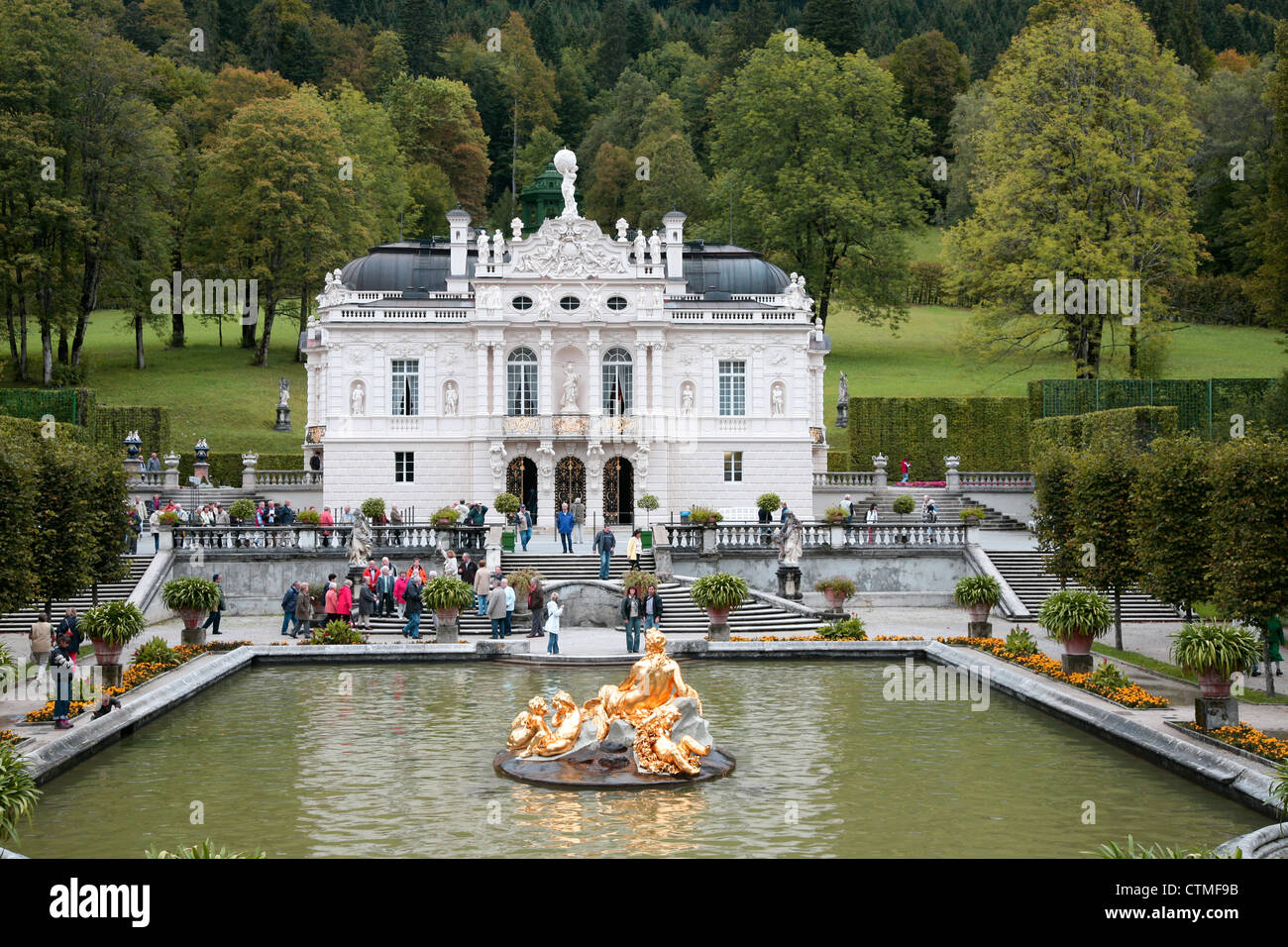 Europe;Germany;Bavaria;Castle Linderhof of King Ludwig-II Stock Photo ...