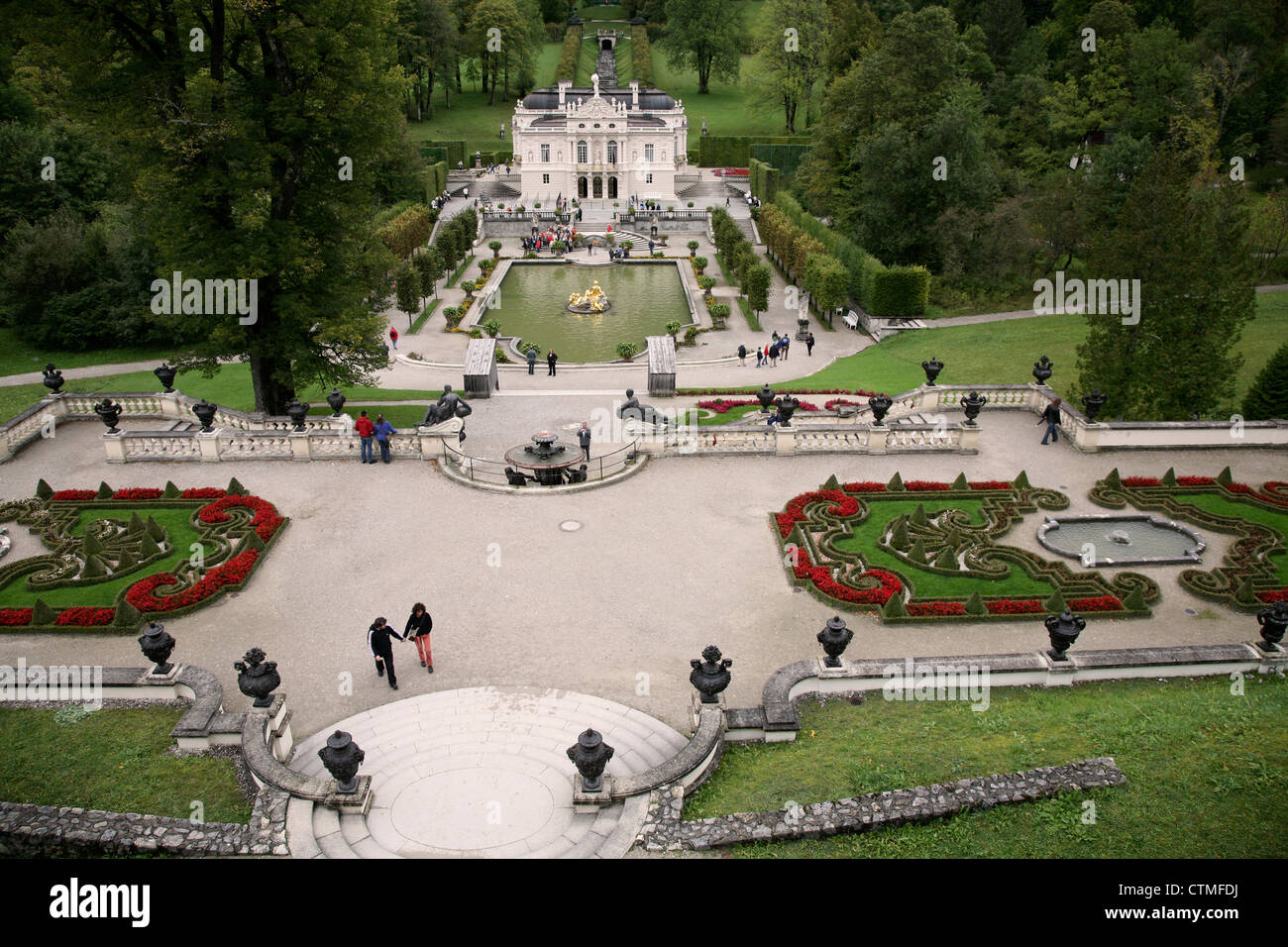 Europe;Germany;Bavaria;Castle Linderhof of King Ludwig-II Stock Photo ...