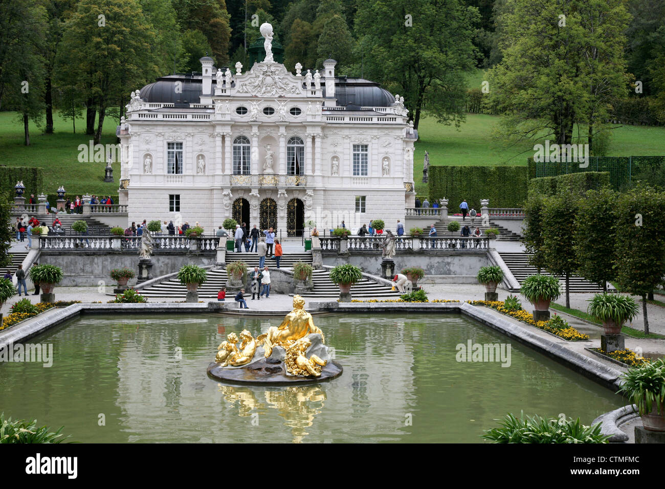 Europe;Germany;Bavaria;Castle Linderhof of King Ludwig-II Stock Photo ...