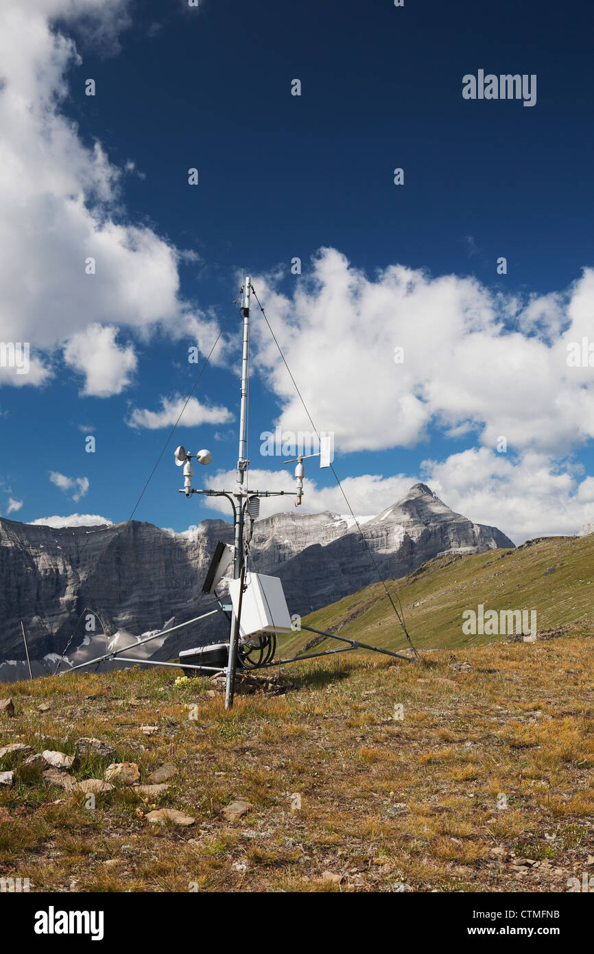 A Weather Station On Top Of A Ridge With Mountains In The Distance And ...