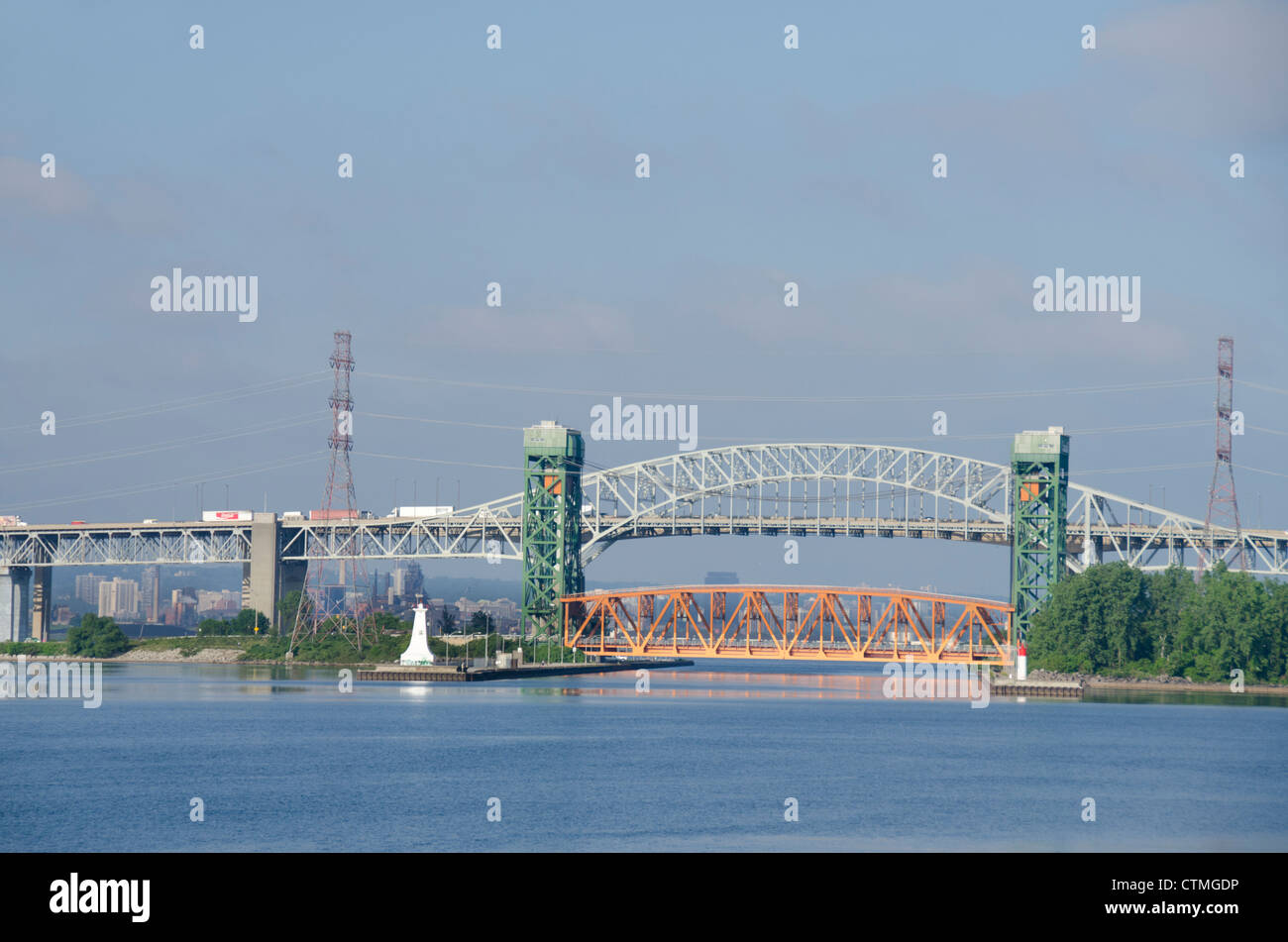 Canada, Ontario. Burlington Canal at Hamilton. Burlington Canal Lift ...