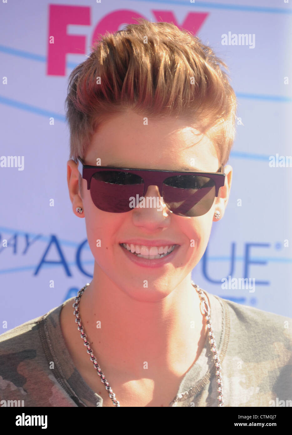 JUSTIN BIEBER US pop singer in July 2012. Photo Jeffrey Mayer Stock ...