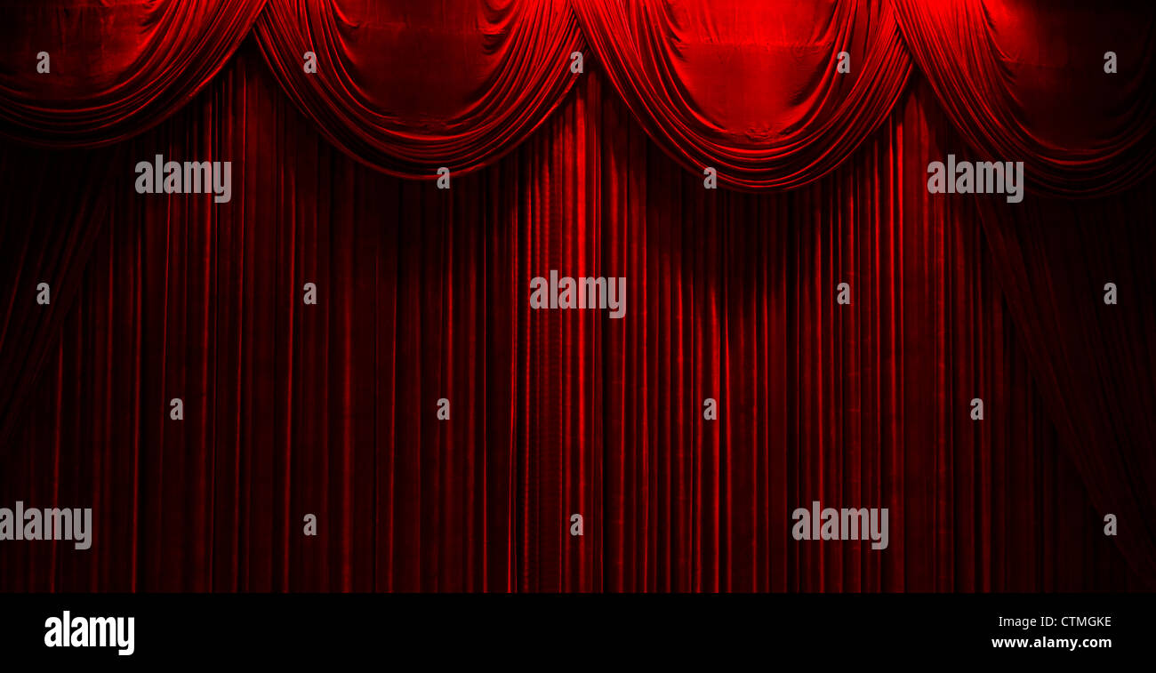 Red velvet stage theater curtains Stock Photo - Alamy