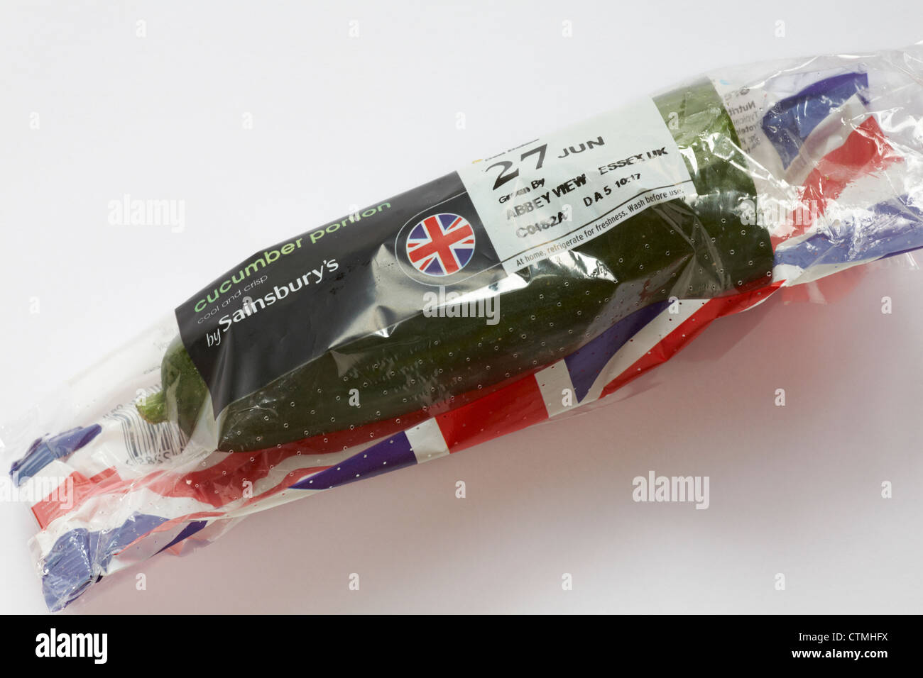 cucumber portion cool and crisp by Sainsbury's in Union Jack wrapper ...