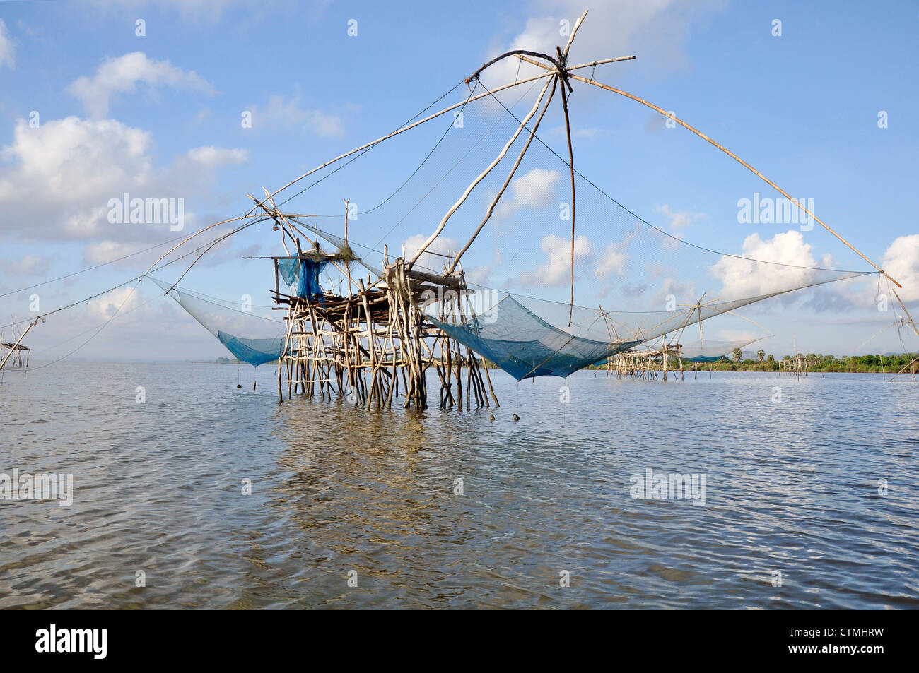 the big of square dip net in Thailand Stock Photo - Alamy