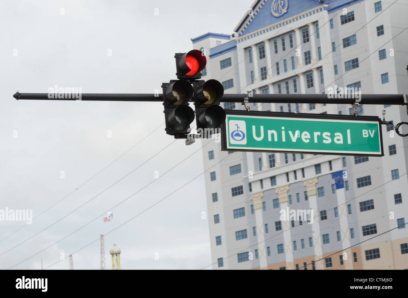UniversalBoulevard Street Sign hanging from traffic lights, Orlando ...