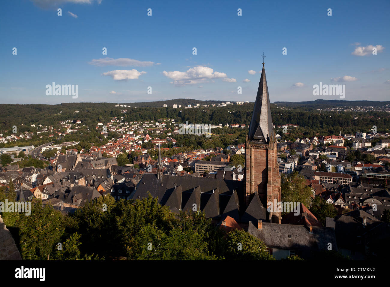 top view on Marburg city in Germany Stock Photo - Alamy