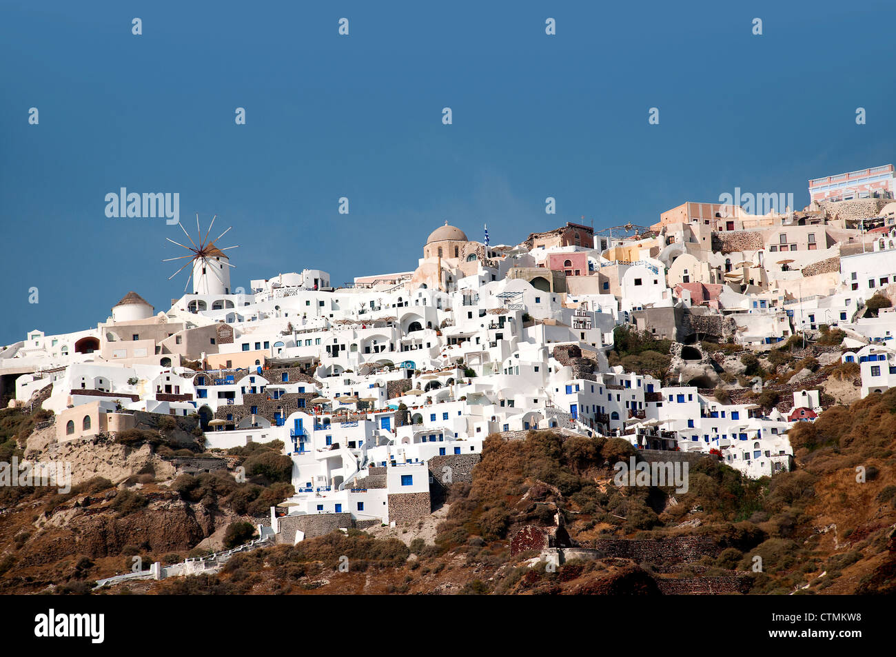 The greek island of Santorini in Cyclades islands Stock Photo - Alamy