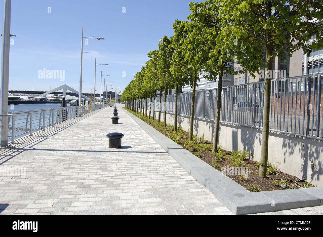 Waterfront promenade below the Broomielaw in Glasgow, Scotland Stock ...