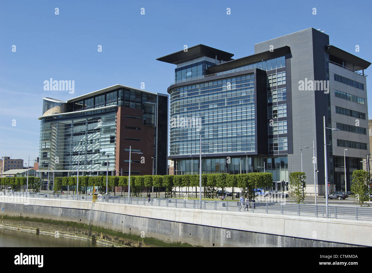 Waterfront office buildings at Atlantic Quay in Glasgow, Scotland Stock ...