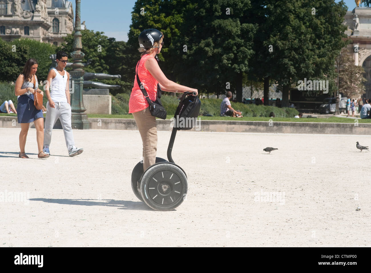 Paris, France - Woman on a segway Stock Photo - Alamy