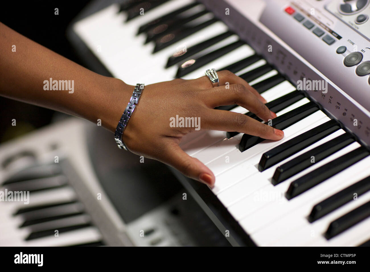 A close-up of someone playing a keyboard, Pietermaritzburg, KwaZulu ...