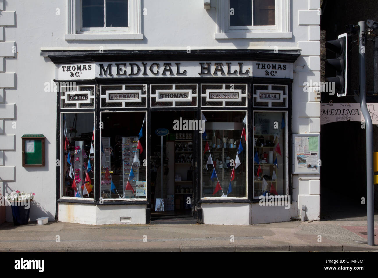 Medical Hall, traditional shop frontage, Aberdyfi Stock Photo - Alamy