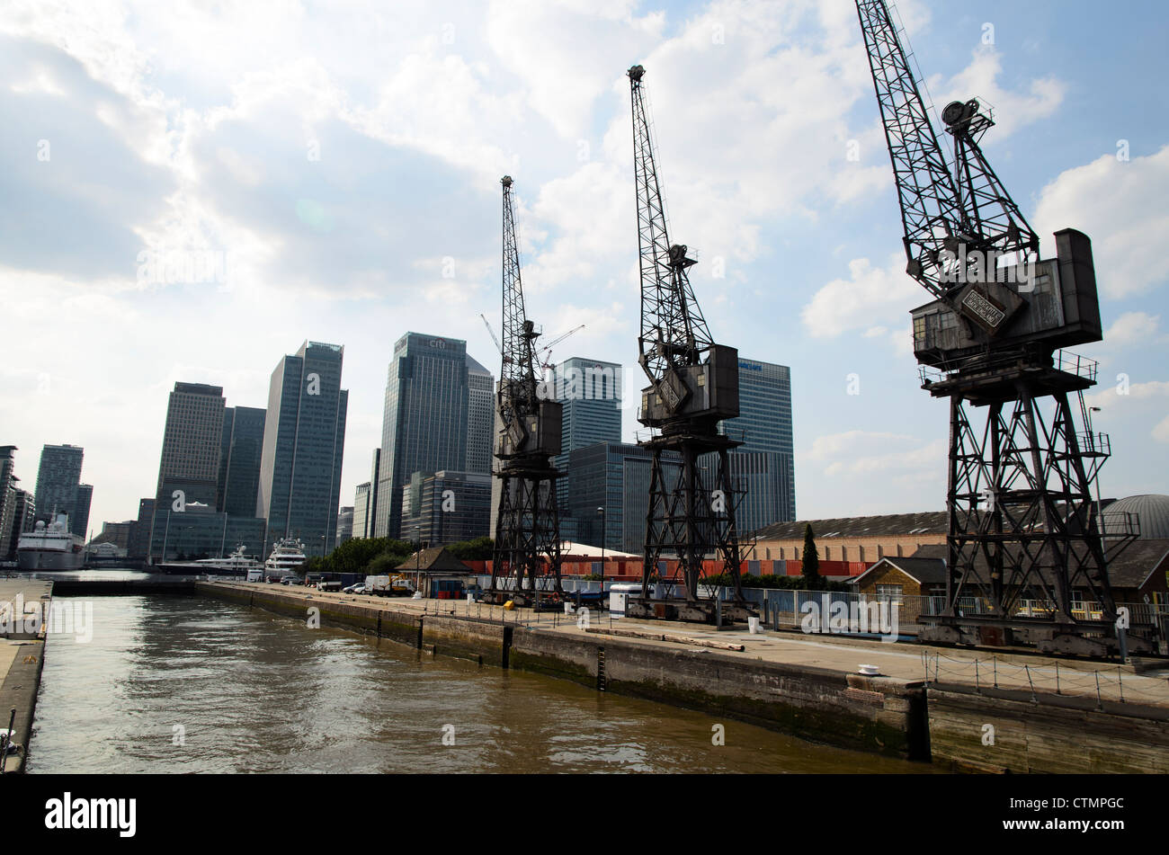 Harbour Quay Cranes - London, England Stock Photo - Alamy