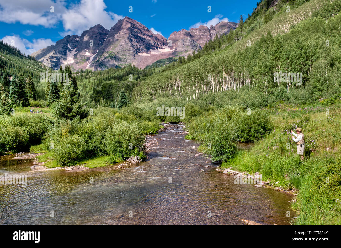 Fishing the Maroon Bells Wilderness Stock Photo - Alamy