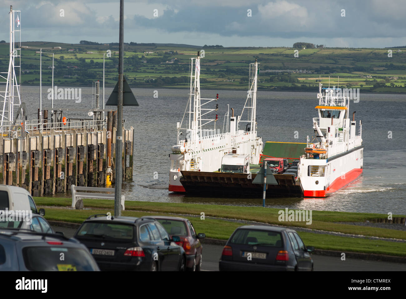 Killimer Tarbert Car Ferry arriving at Killimer in Country Clare ...