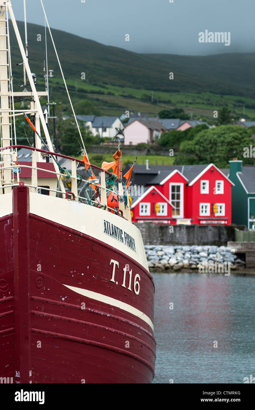 A boat in Dingle town's harbour. Dingle peninsula, Country Kerry ...
