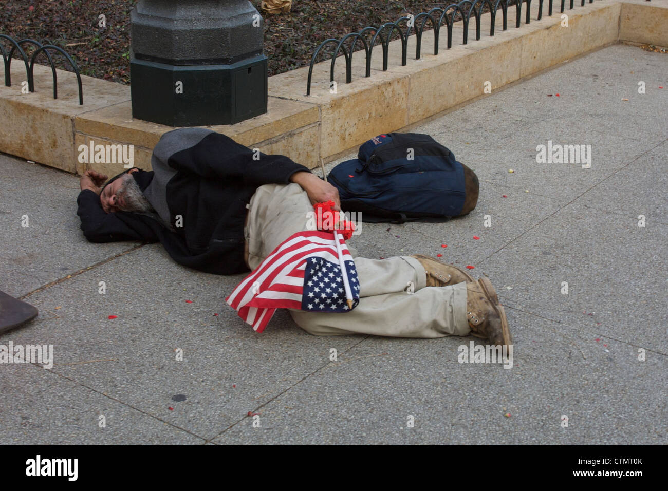 Homelessness america flag hi-res stock photography and images - Alamy