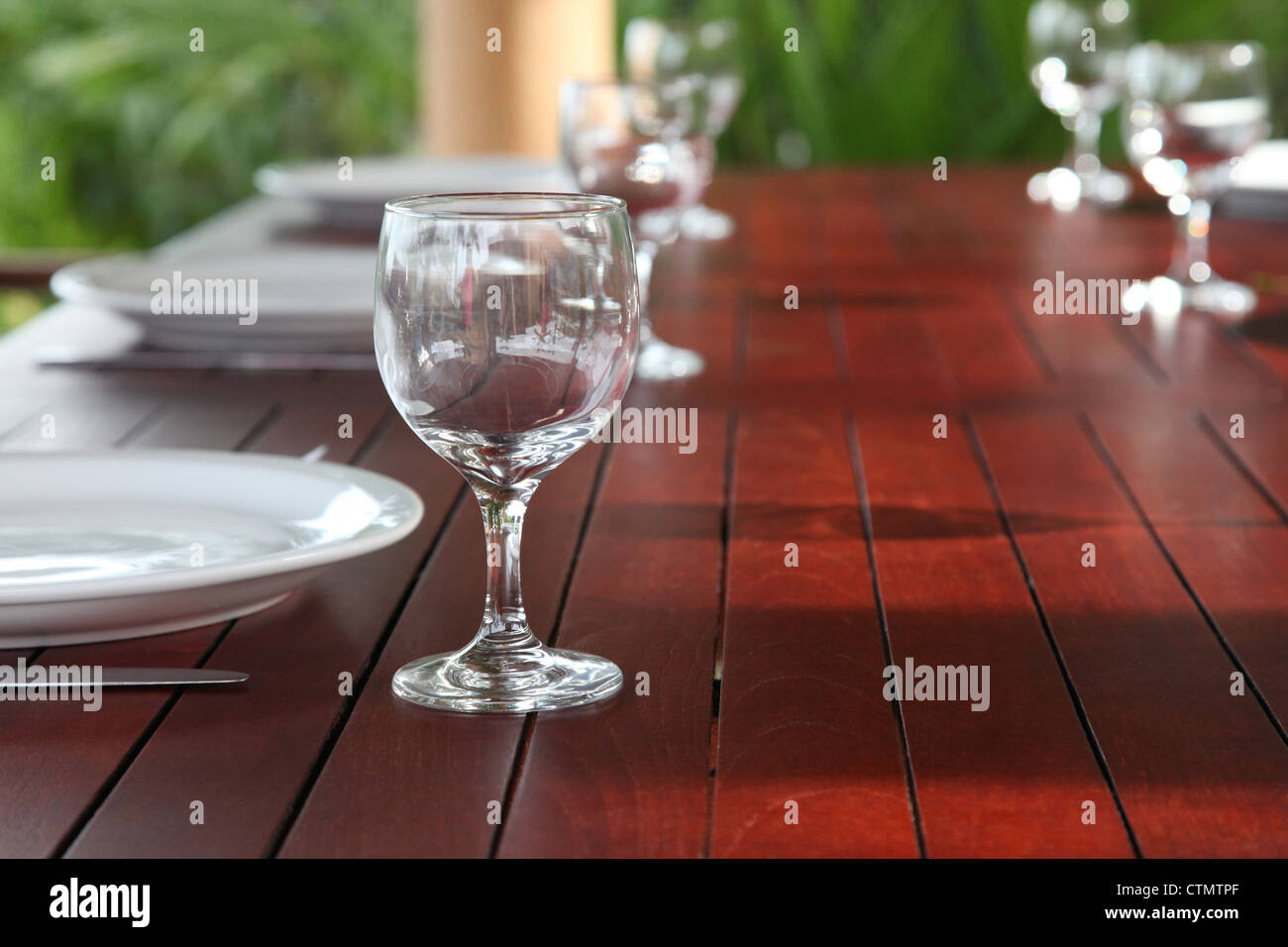 Table setting outdoors, Costa Rica Stock Photo - Alamy