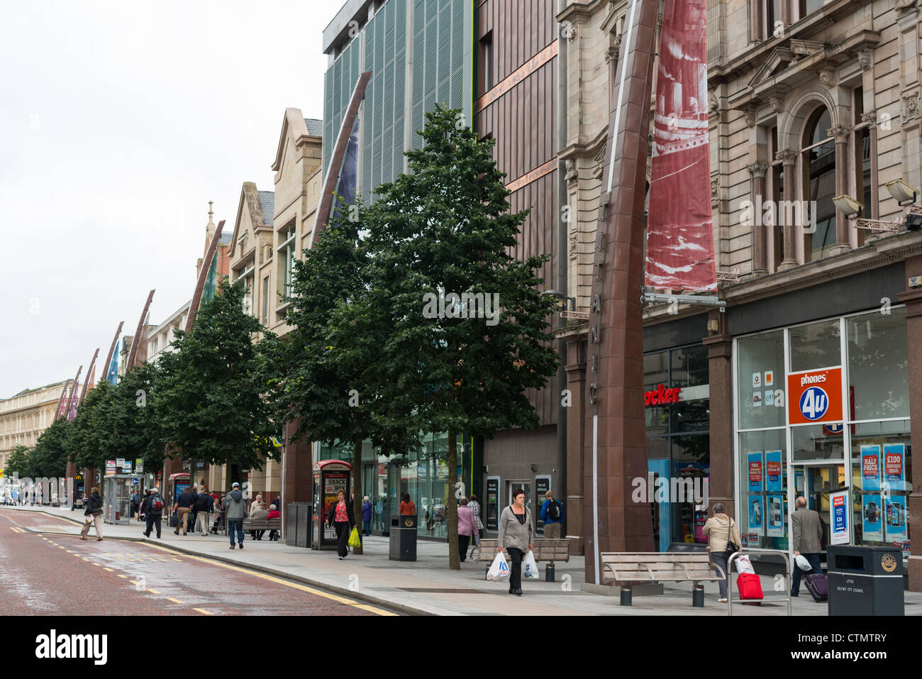 Shops on Donegall square, Belfast, Northern Ireland, UK Stock Photo - Alamy